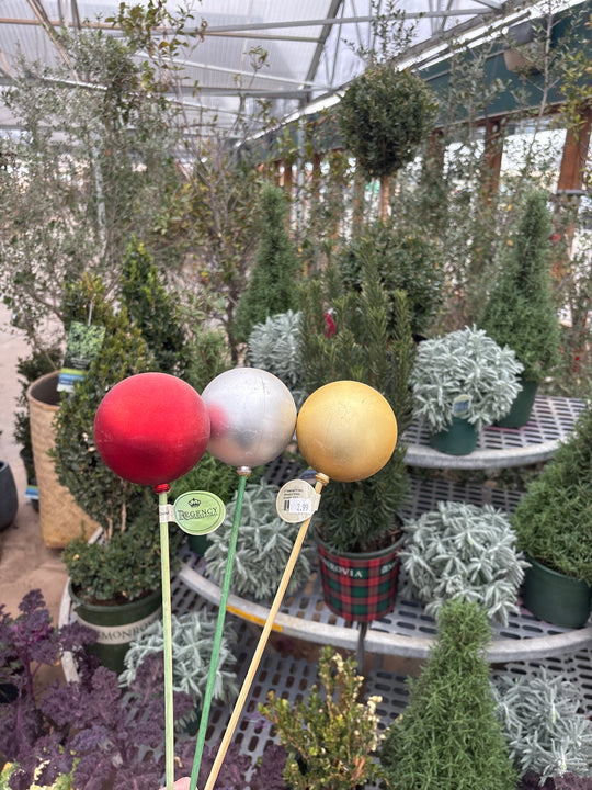 21” MATTE BALL ORNAMENT STAKE – Little Red Nursery, LLC
