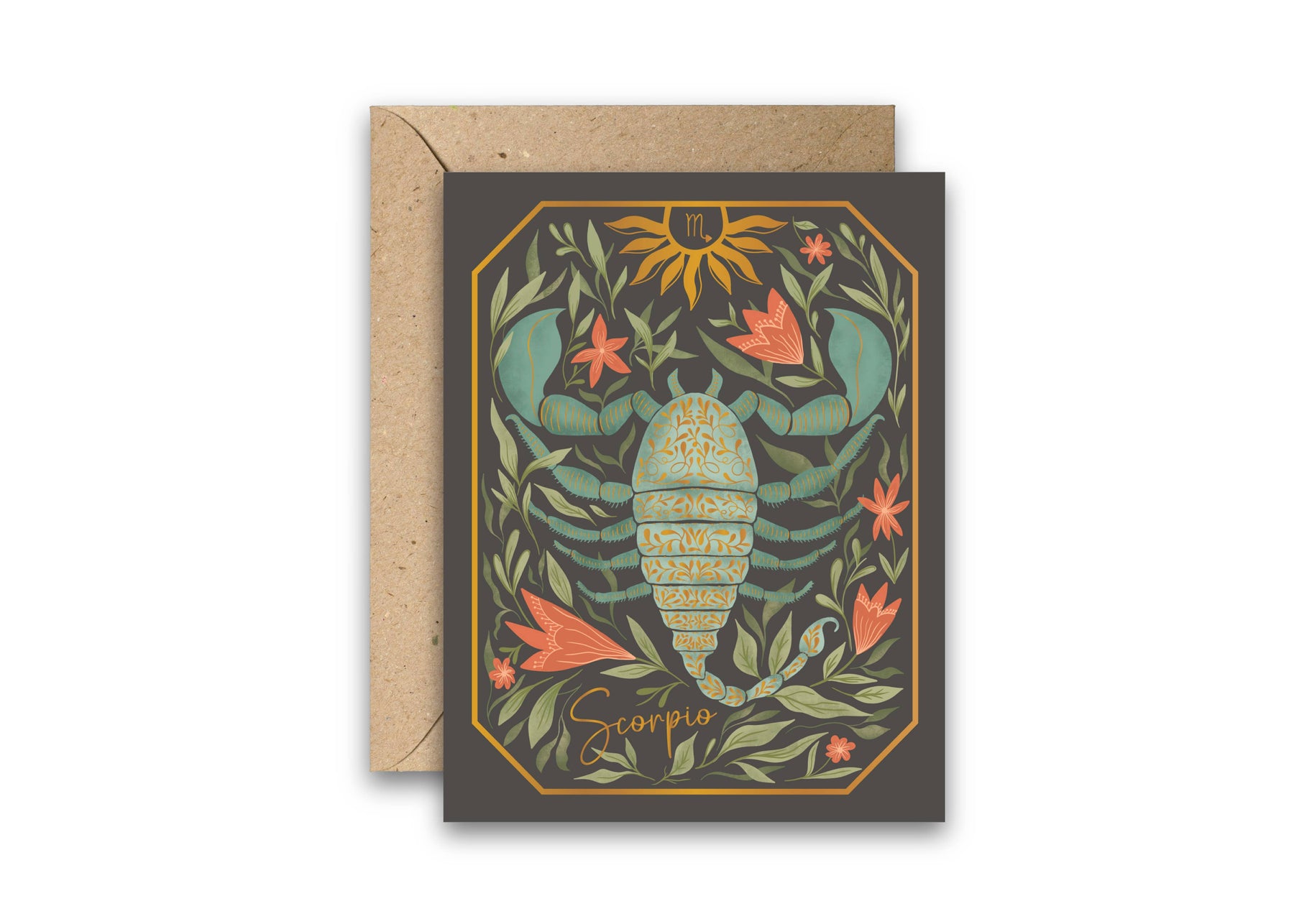 The Scorpio Zodiac Garden Gold Foil Greeting Card – Little Red Nursery, LLC