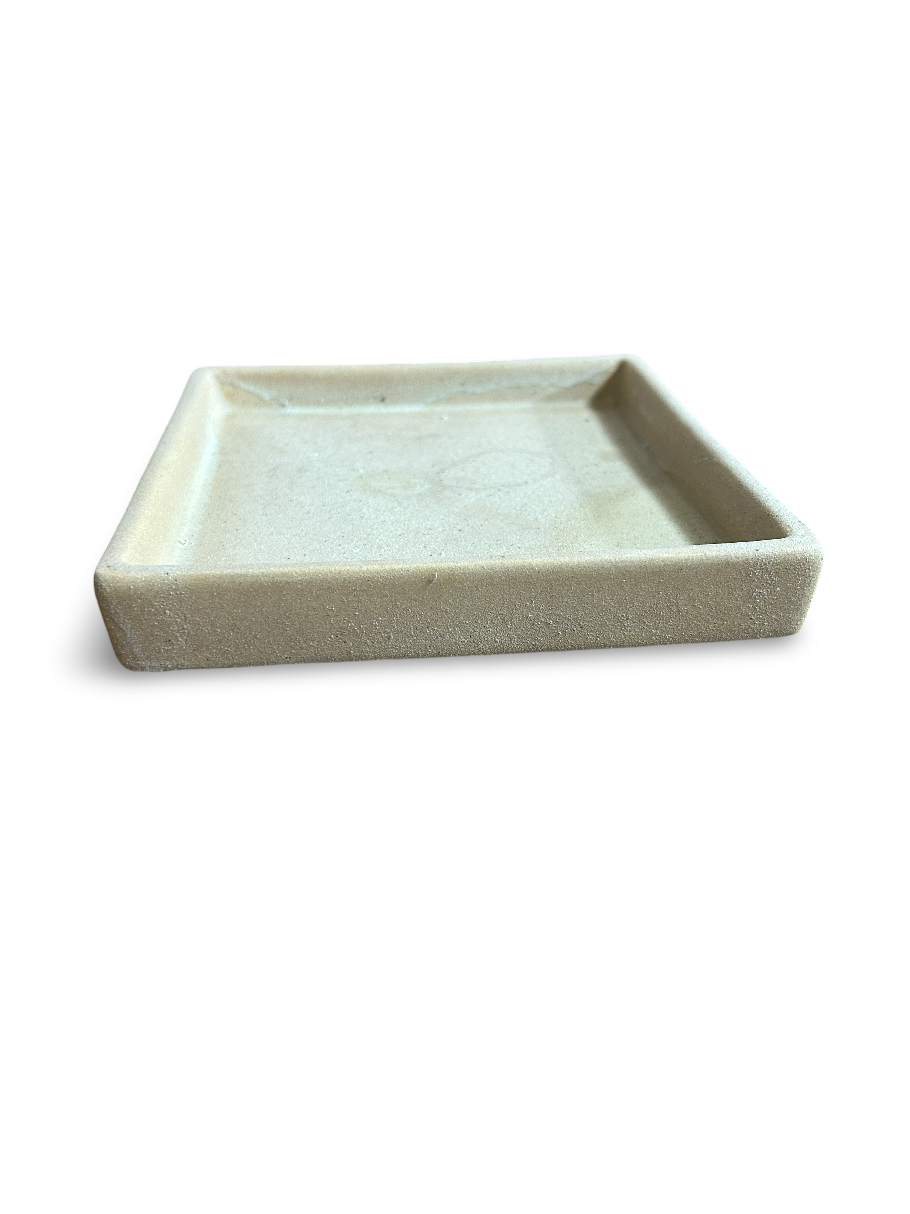 Ceramic Tan Square Saucer | Little Red Nursery, LLC