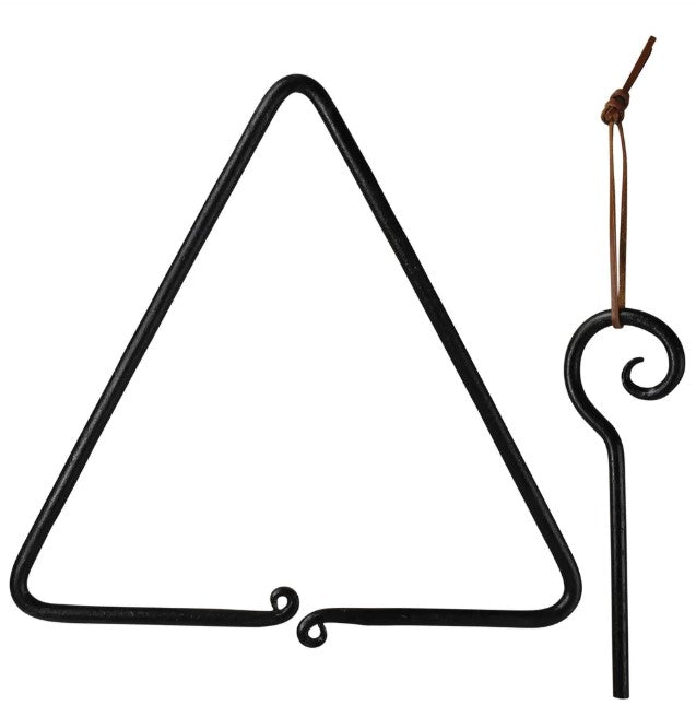 Triangle dinner bell, forged iron | Little Red Nursery, LLC