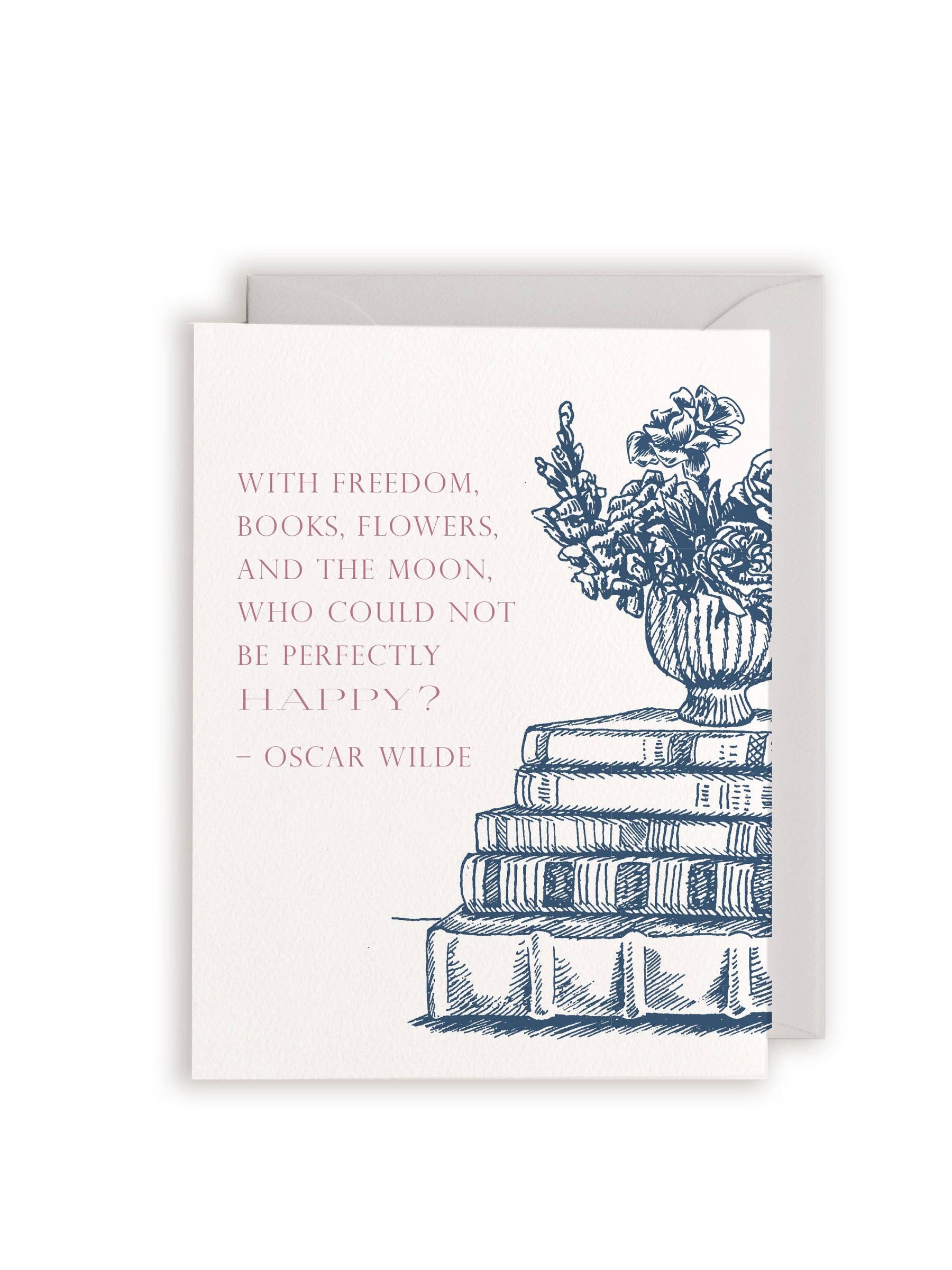 "With freedom, . . ." - Oscar Wilde Letterpress Greeting Card – Little ...