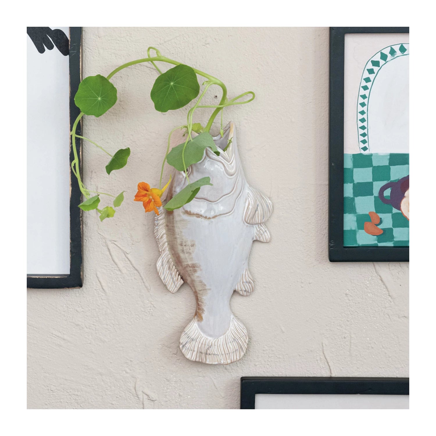 Vintage Stoneware Fish Shaped Wall Vase – Little Red Nursery, LLC